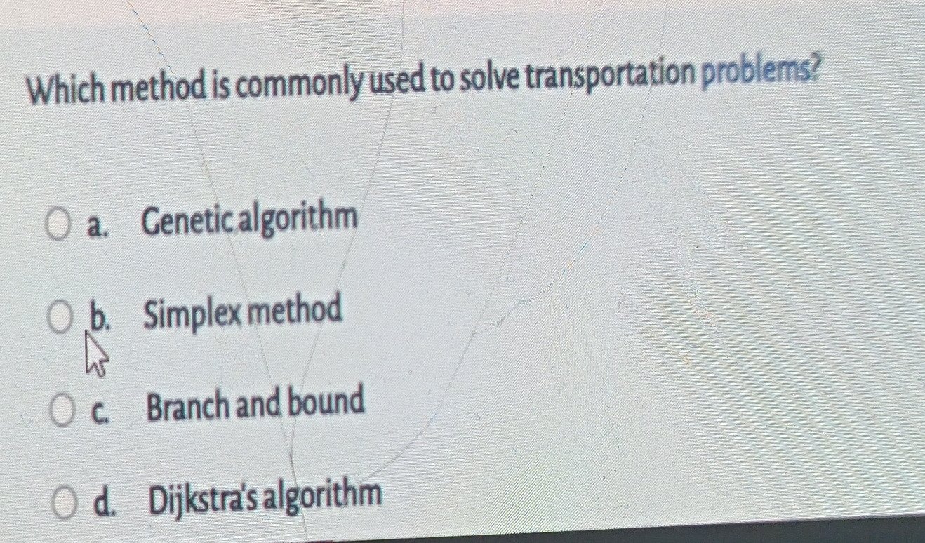 Solved Which method is commonly used to solve transportation | Chegg.com
