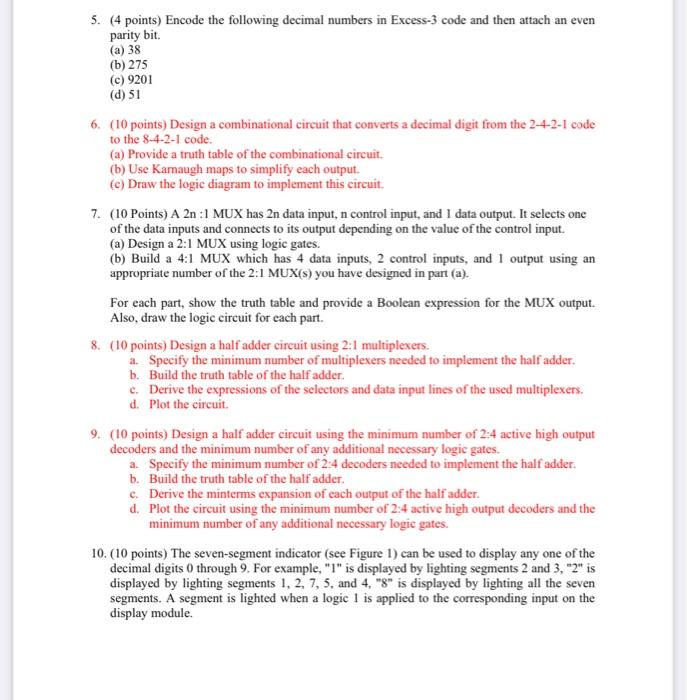 Solved 1. (10 points) Given F(A,B,C,D)=∑m(0,1,2,4,5,7,11,15) | Chegg.com