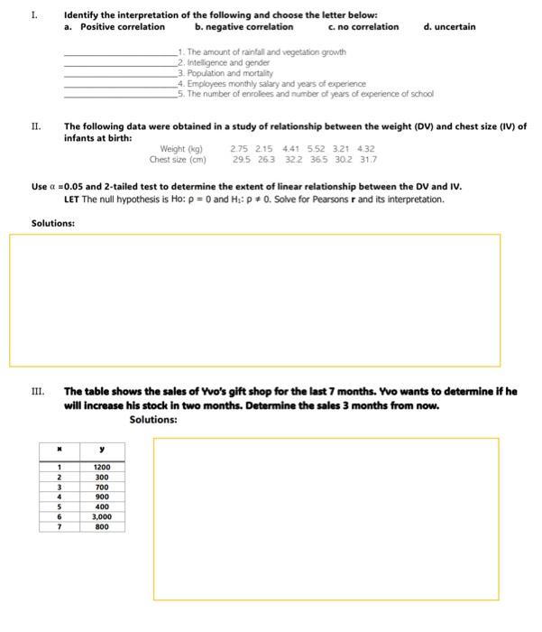 Solved 1. Identify the interpretation of the following and | Chegg.com