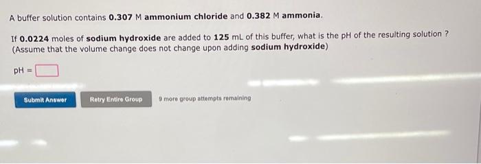 Solved A buffer solution contains 0.307M ammonium chloride | Chegg.com