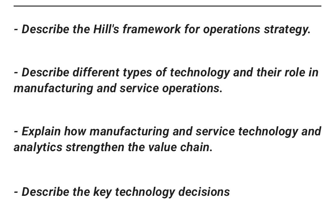 Solved - Describe the Hill's framework for operations | Chegg.com