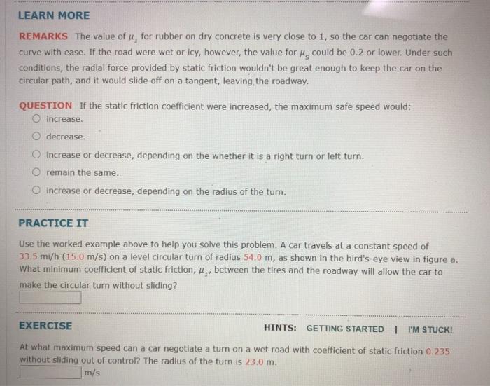 Solved GOAL Calculate the frictional force that causes an | Chegg.com