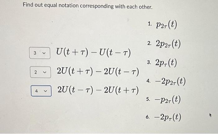 Solved Find out equal notation corresponding with each | Chegg.com