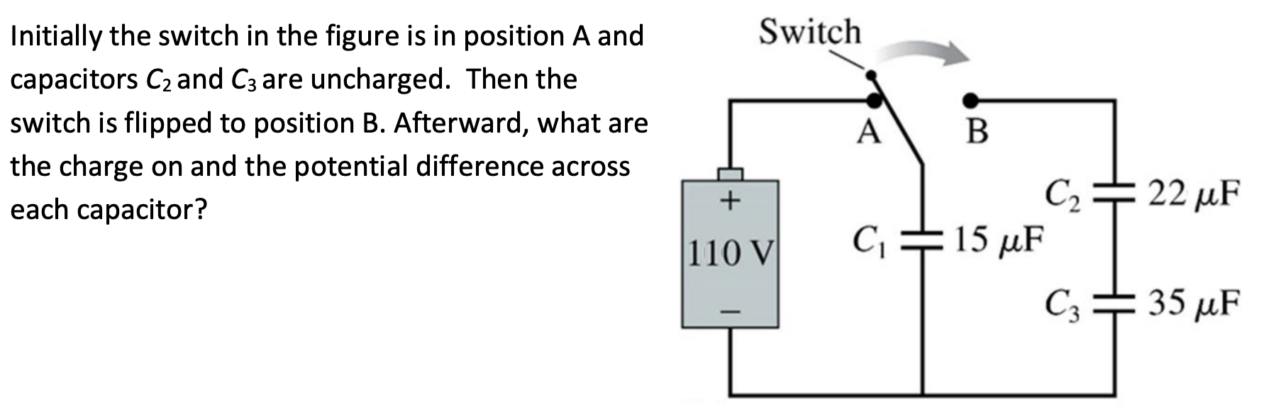 Solved Initially the switch in the figure is in position A | Chegg.com