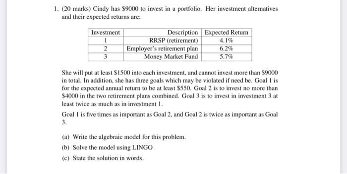 Solved ***USE LINGO*** questions using excel will be | Chegg.com