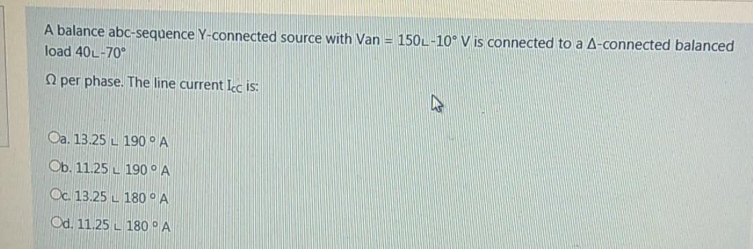 Solved A balance abc-sequence Y-connected source with Van = | Chegg.com