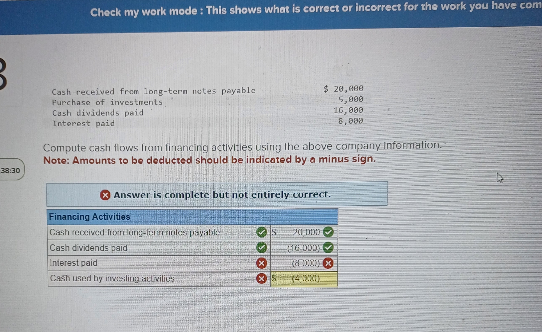 Solved Check my work mode : This shows what is correct or | Chegg.com