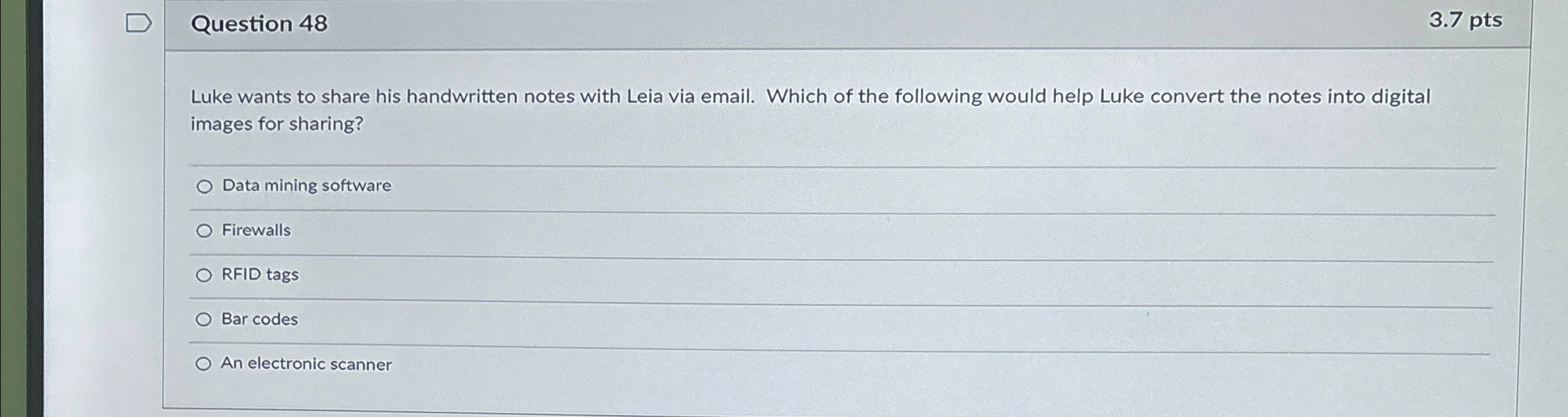 Solved Question 483.7ptsLuke wants to share his handwritten | Chegg.com
