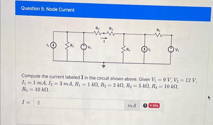 Solved Compute the current labeled I in the circuit shown | Chegg.com
