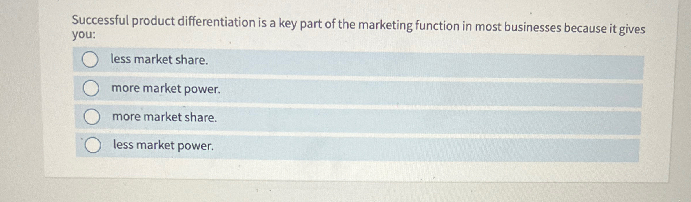 Solved Successful product differentiation is a key part of | Chegg.com