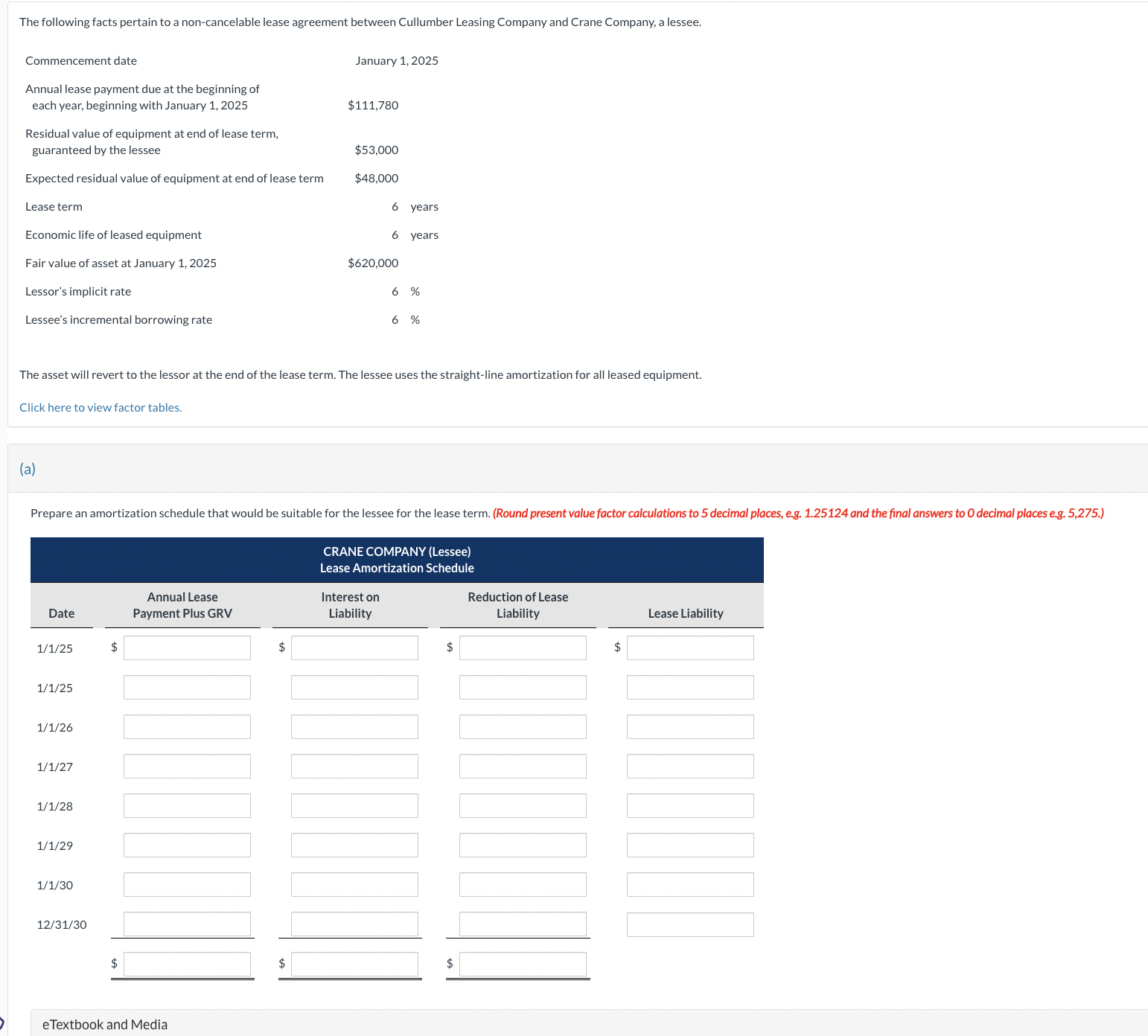 Solved The following facts pertain to a non-cancelable lease | Chegg.com