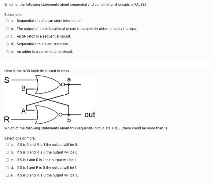 Solved Which of the following statements about sequential | Chegg.com