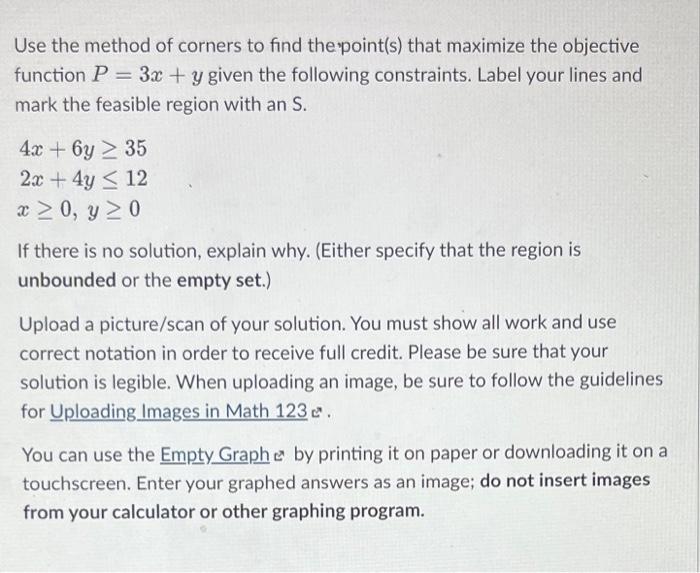 Solved Use the method of corners to find thepoint(s) that | Chegg.com