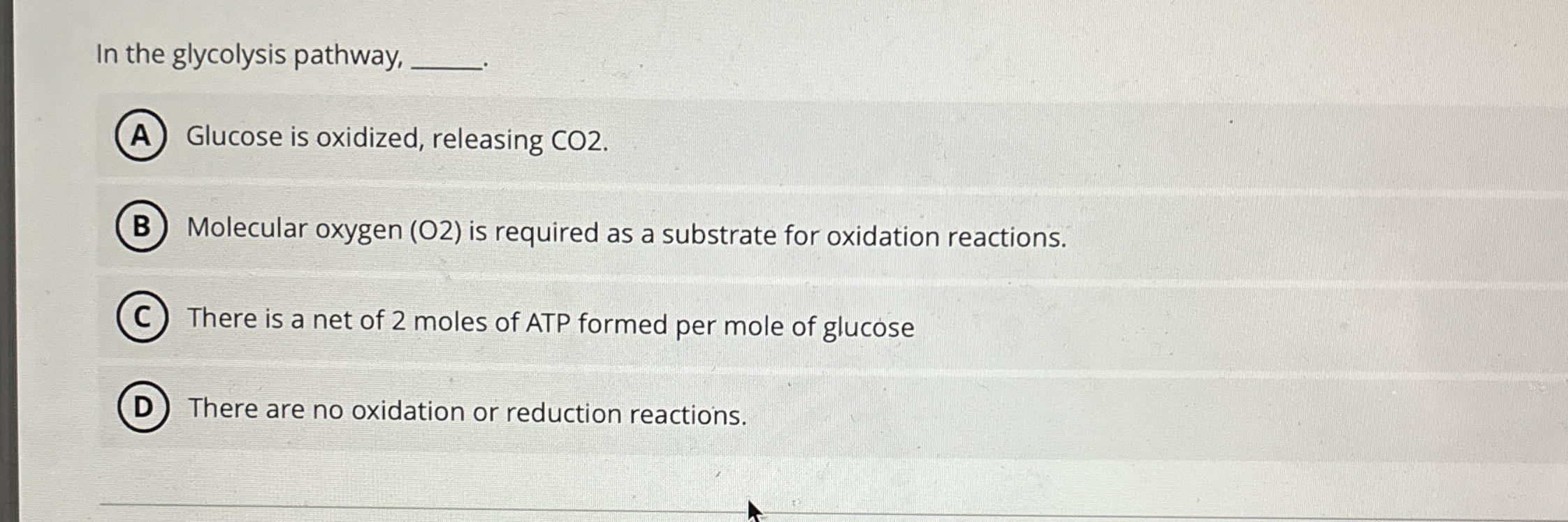 Solved In the glycolysis pathway, q,Glucose is oxidized, | Chegg.com