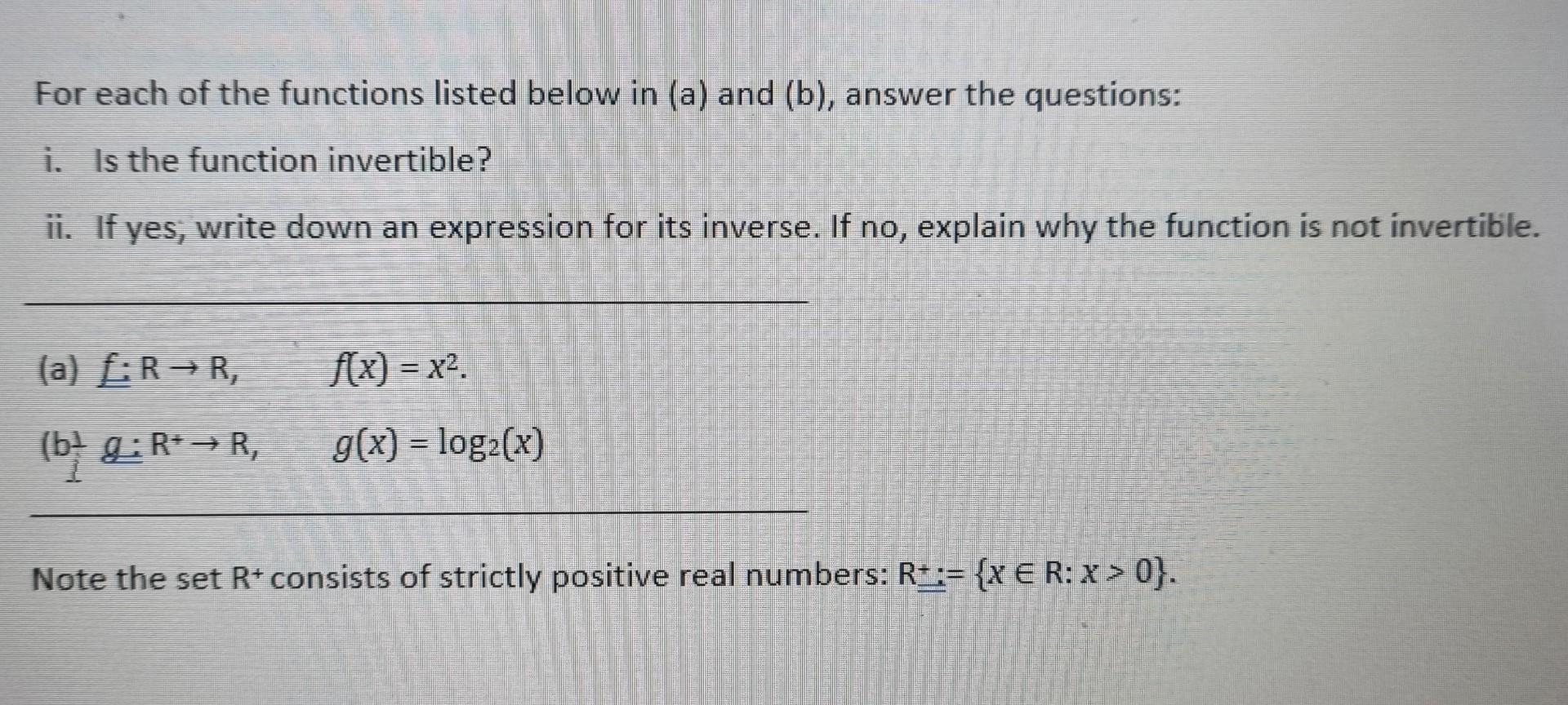 Solved For each of the functions listed below in (a) and | Chegg.com