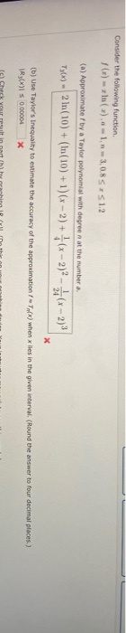 Solved Consider the following function, G) In ()1.3.0.85 | Chegg.com