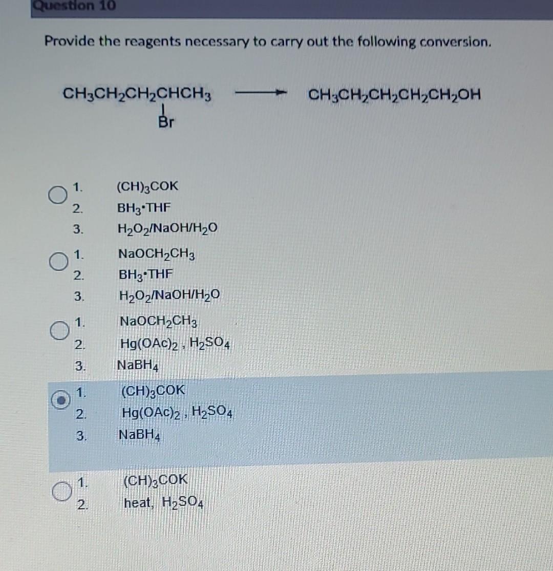 Solved Provide the reagents necessary to carry out the | Chegg.com