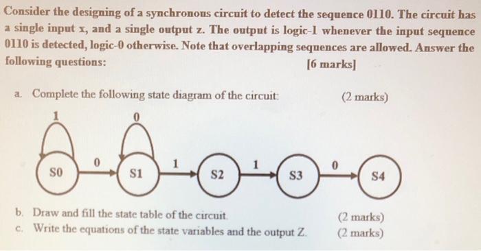 Solved Consider the designing of a synchronous circuit to | Chegg.com