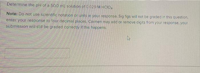 Solved Determine the pH of a 50,0 mL solution of 0.029 M | Chegg.com