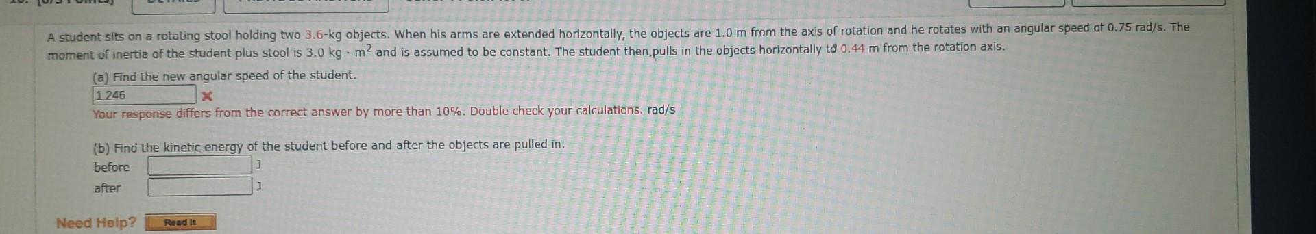 Solved moment of inertia of the student plus stool is 3.0 | Chegg.com