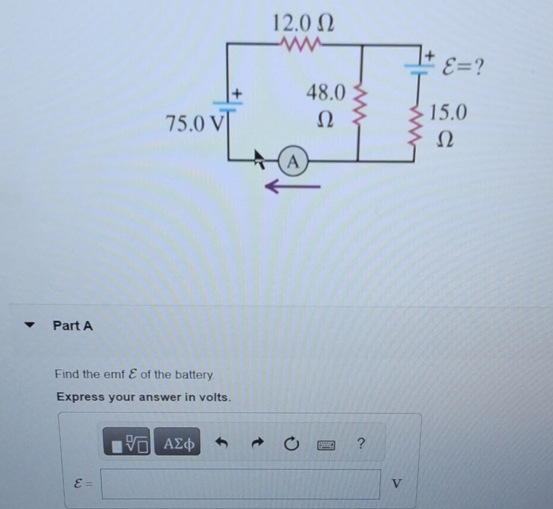 Solved Part AFind the emf E of the battery.Express your | Chegg.com Solved Part AFind the emf E of the battery.Express your | Chegg.com