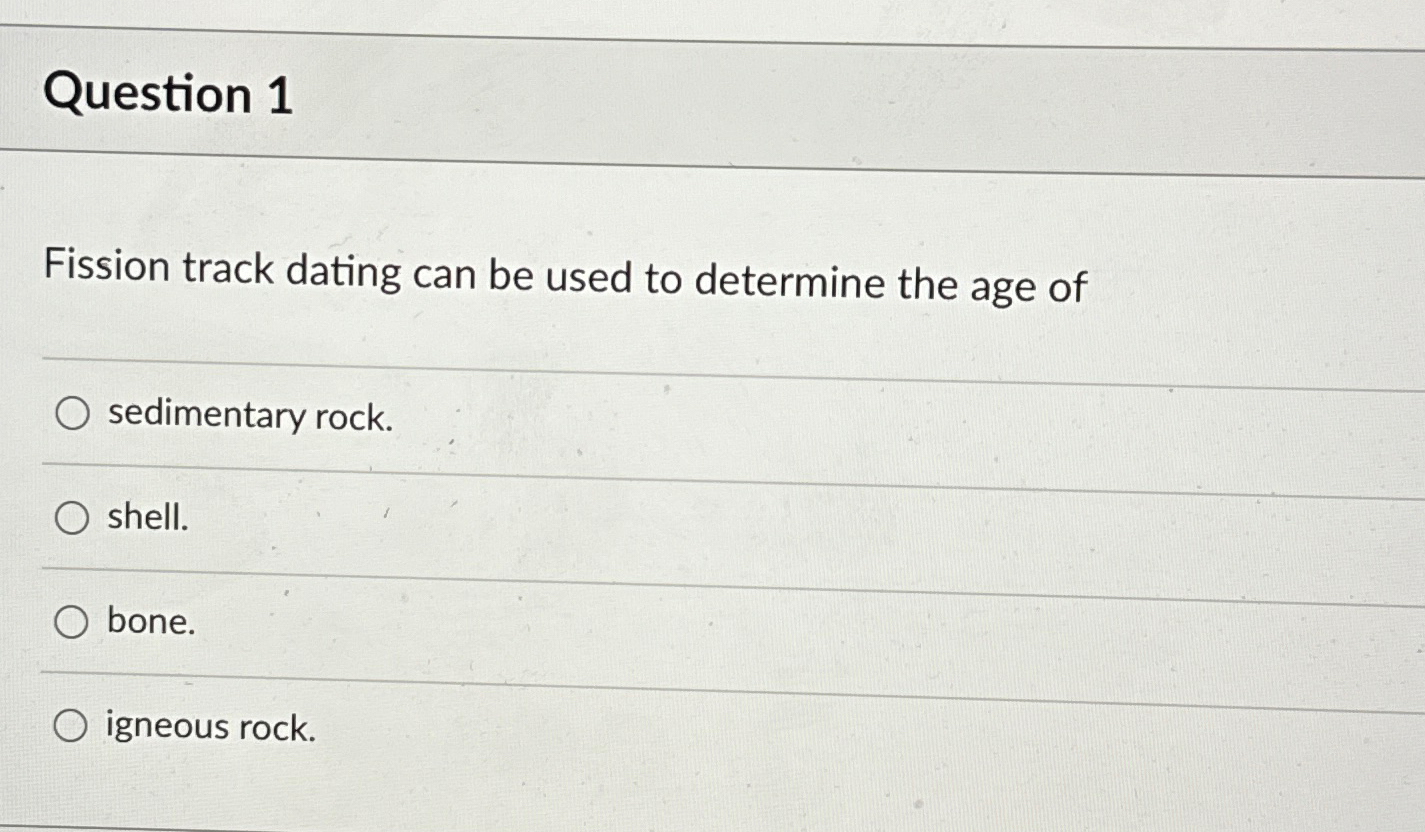 Solved Question 1Fission track dating can be used to | Chegg.com