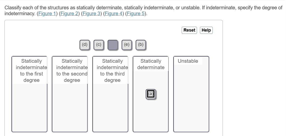 Solved Classify each of the structures as statically | Chegg.com