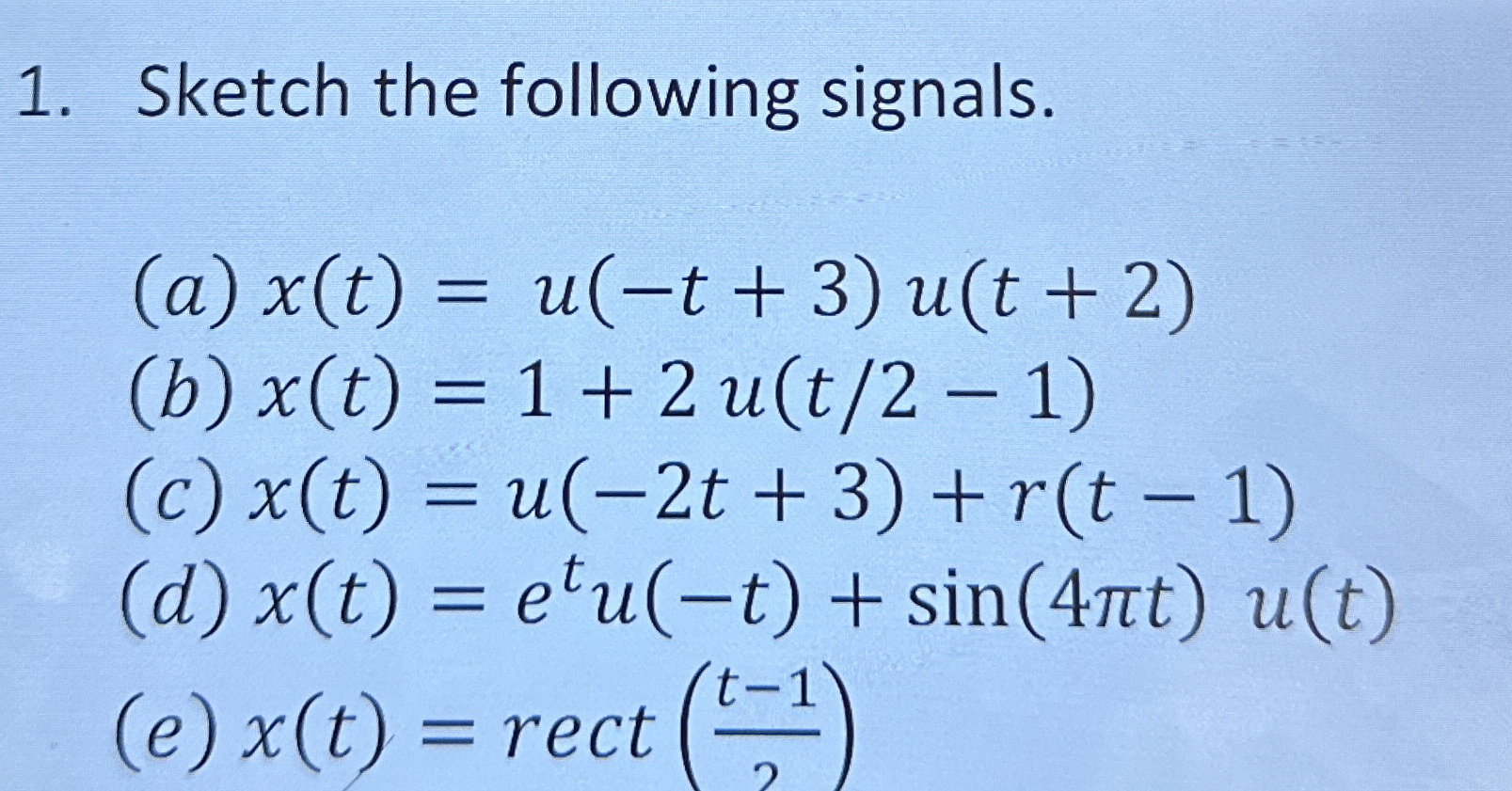 Solved Sketch the following | Chegg.com