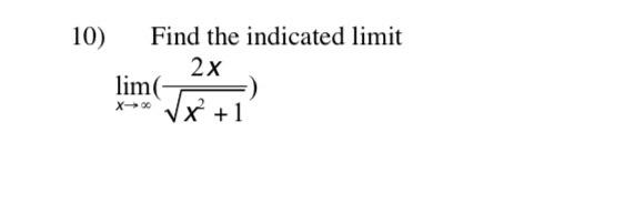 Solved Find the indicated limit limx→∞(x2+12x) | Chegg.com