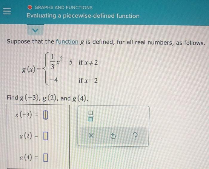 Solved O GRAPHS AND FUNCTIONS Evaluating a piecewise-defined | Chegg.com