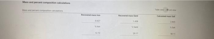 Data And Report Submission - Separating A Mixture of | Chegg.com