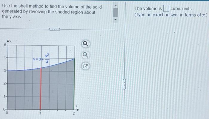Solved Use the shell method to find the volume of the solid | Chegg.com