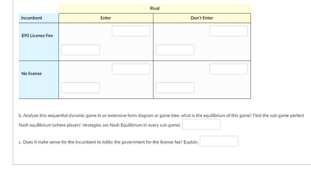 Solved Raising Rivals Cost to Lessen Competition - GAME | Chegg.com