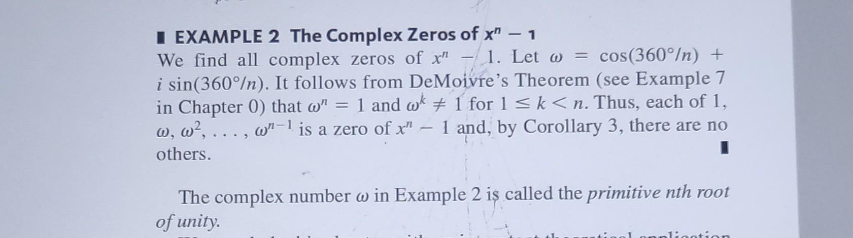 Solved EXAMPLE 7 DEMOIVRE'S THEOREM We use induction to | Chegg.com Solved EXAMPLE 7 DEMOIVRE'S THEOREM We use induction to | Chegg.com