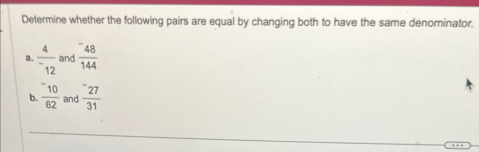 Solved Determine whether the following pairs are equal by | Chegg.com