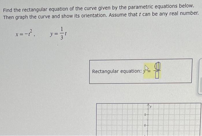 Solved Find the rectangular equation of the curve given by | Chegg.com