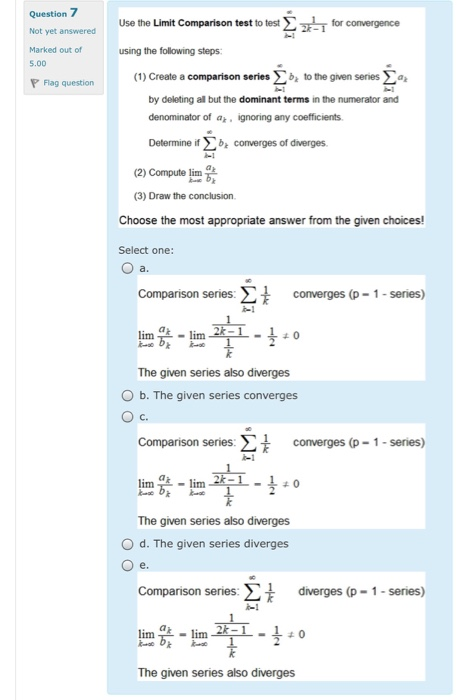 Calculus 2 Session 26 Comparison Test Limit Comparison Test Youtube