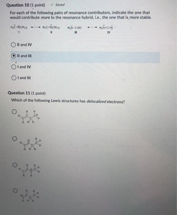 Solved Question 10 (1 point) Saved For each of the following | Chegg.com