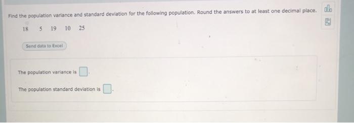 Solved Find the population variance and standard deviation | Chegg.com