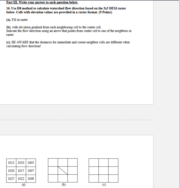Solved Part III. Write your answer to each question below. | Chegg.com