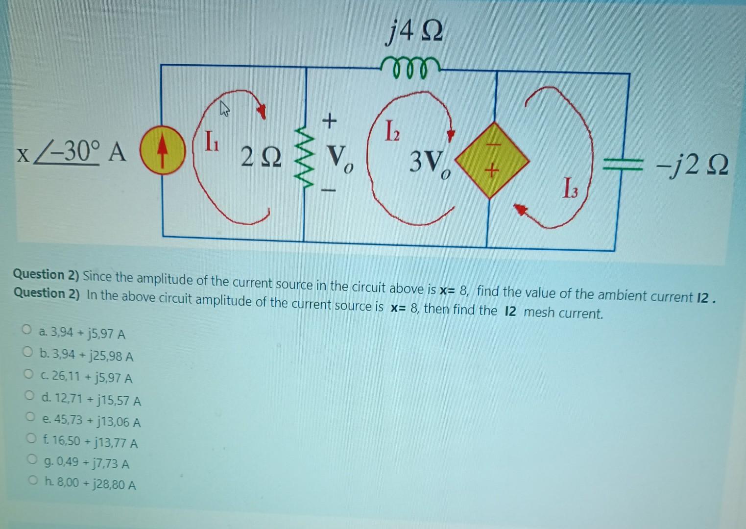 Solved Question 2) Since the amplitude of the current source | Chegg.com