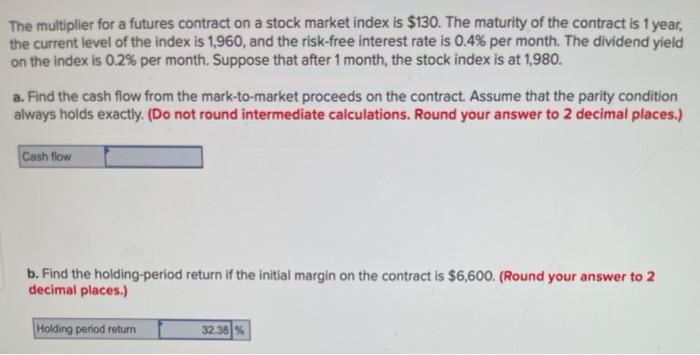Solved The multiplier for a futures contract on a stock | Chegg.com