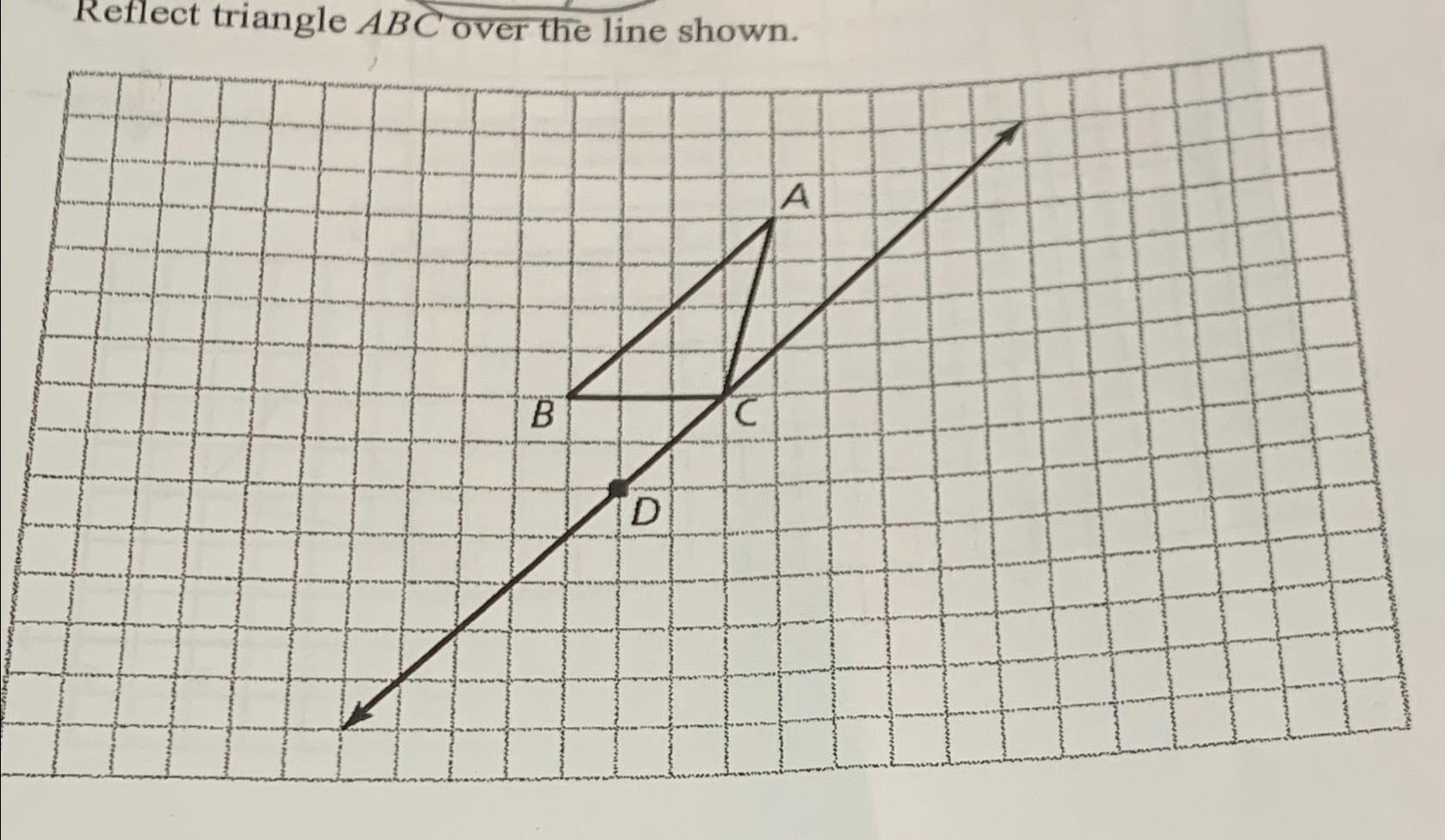 Solved Reflect triangle ABC over the line shown. | Chegg.com