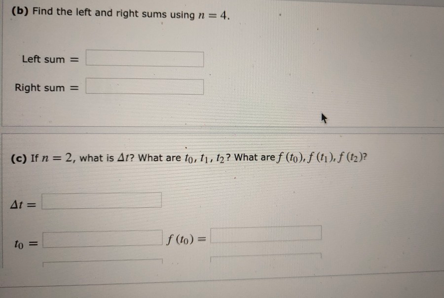 Solved Use the expressions for left and right sums and the | Chegg.com