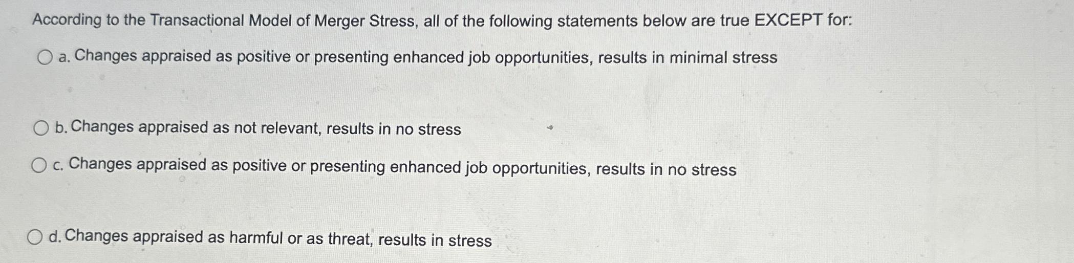 Solved According to the Transactional Model of Merger | Chegg.com