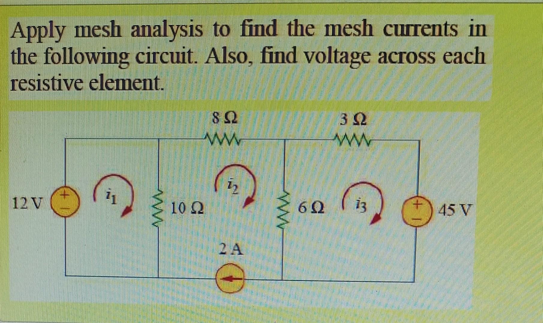 Solved Apply mesh analysis to find the mesh currents in the | Chegg.com