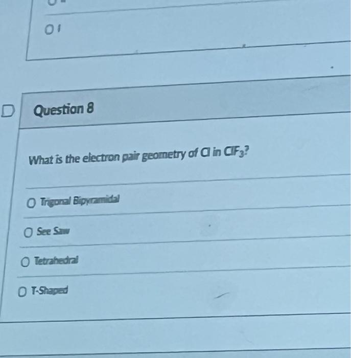 Solved What is the electron pair geometry of C in CF3 ? | Chegg.com