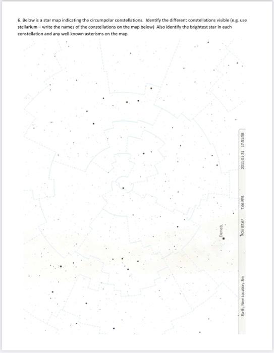 Solved 6. Below is a star map indicating the circumpolar | Chegg.com