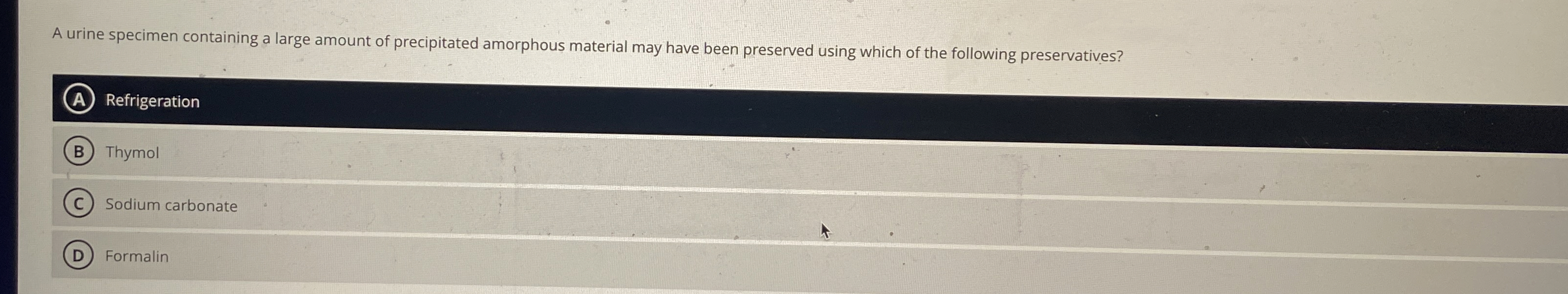 Solved A urine specimen containing a large amount of | Chegg.com