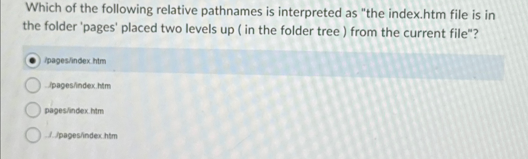 Solved Which of the following relative pathnames is | Chegg.com
